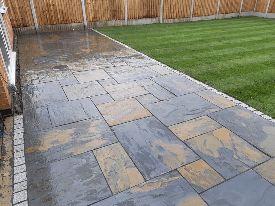 Rustic Slate Indian Slatestone Paving Slabs - Riven - Sawn Edge - Pati